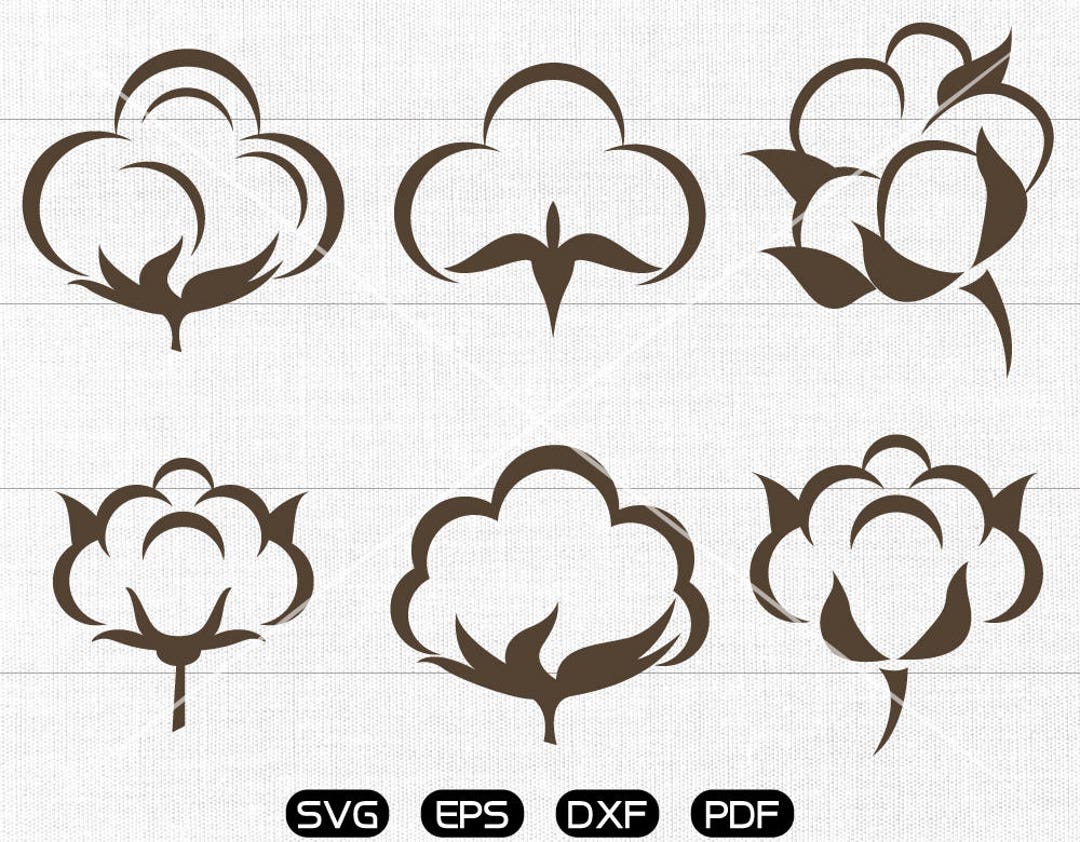 Cotton SVG, Cotton Boll Clipart, Cricut, Silhouette Cut Files ...