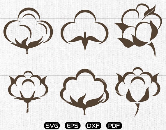 Cotton SVG Cotton Boll Clipart cricut silhouette cut files | Etsy