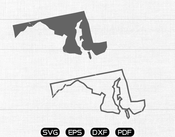 Maryland SVG State SVG Vector MD Clipart Cricut Silhouette - Etsy