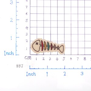 Cute Fishbone Embroidered Self Adhesive Patch, Funny Fishbone Applique ...