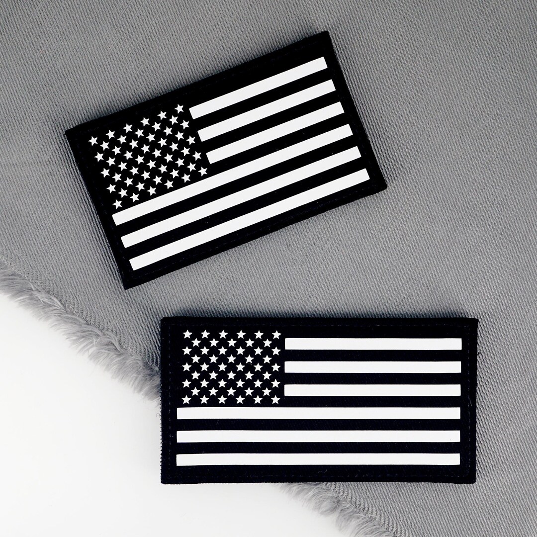 USA American Flag Tactical Patch America Reflective Morale Patch Black ...