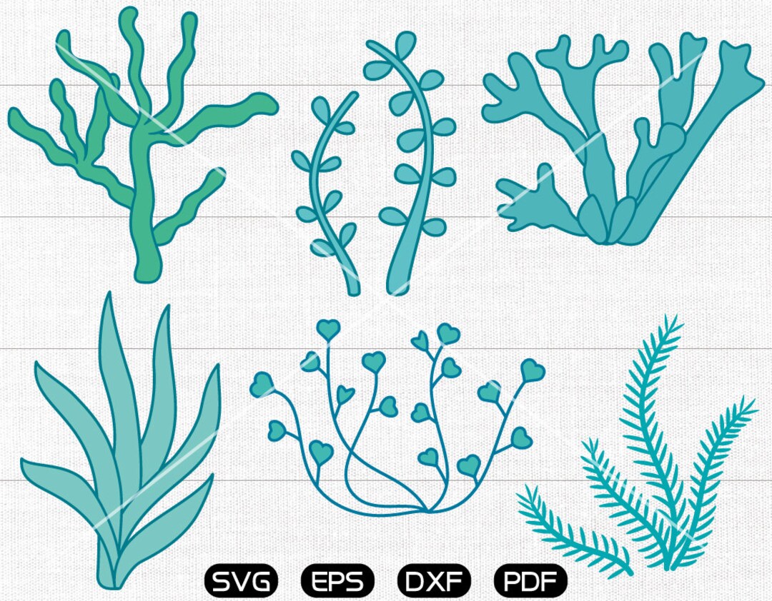 Under the Sea SVG, Seaweed Clipart, Cricut, Cameo, Silhouette Cut Files ...