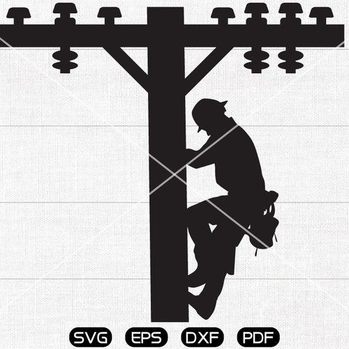 Lineman SVG Lineman Clipart Cricut Silhouette Cut Files - Etsy