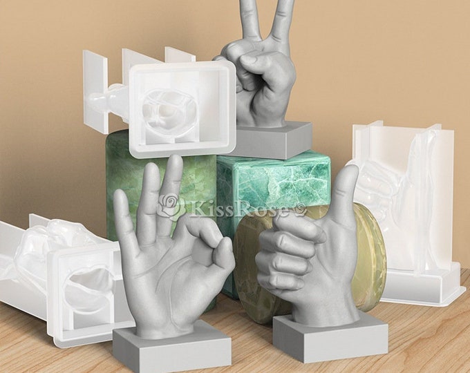 Hand Silicone Molds, Thumbs Up, Gesture, OK, Yeah, Victory, Finger ...