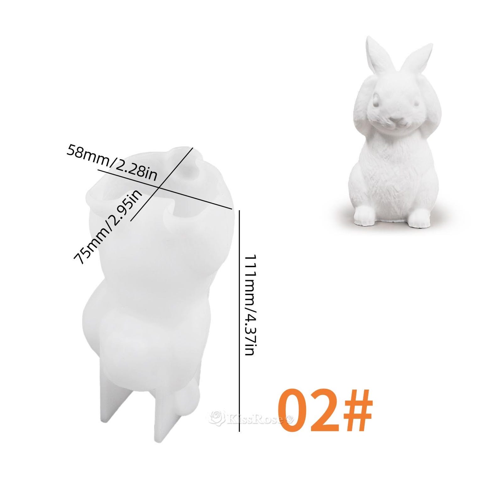 3D Rabbit Silicone Mold-easter Bunny Candle Mold-cute Rabbit Ornaments ...