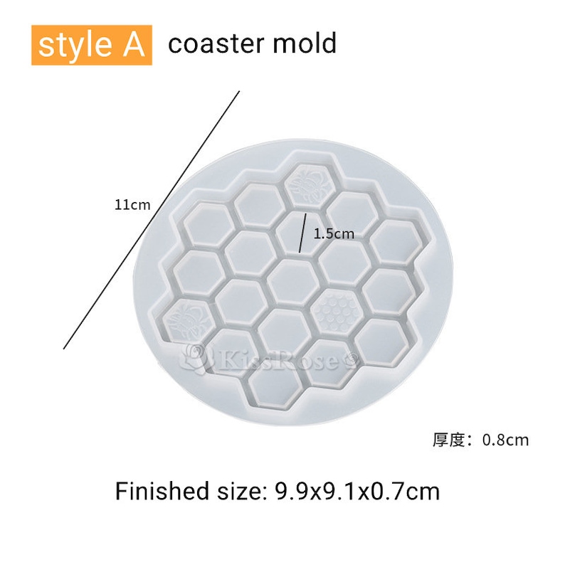 Honeycomb Coaster Mold Beehive Silicone Tray Mold Plaster Honeycomb Cup ...