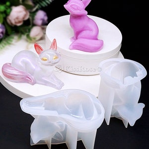 Cute 3D Fox Silicone Mold-cartoon Animal Resin Mold-fox Candle Mold ...