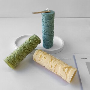 Dragon and Phoenix Totem Pillar Silicone Mold-embossed Dragon/phoenix ...