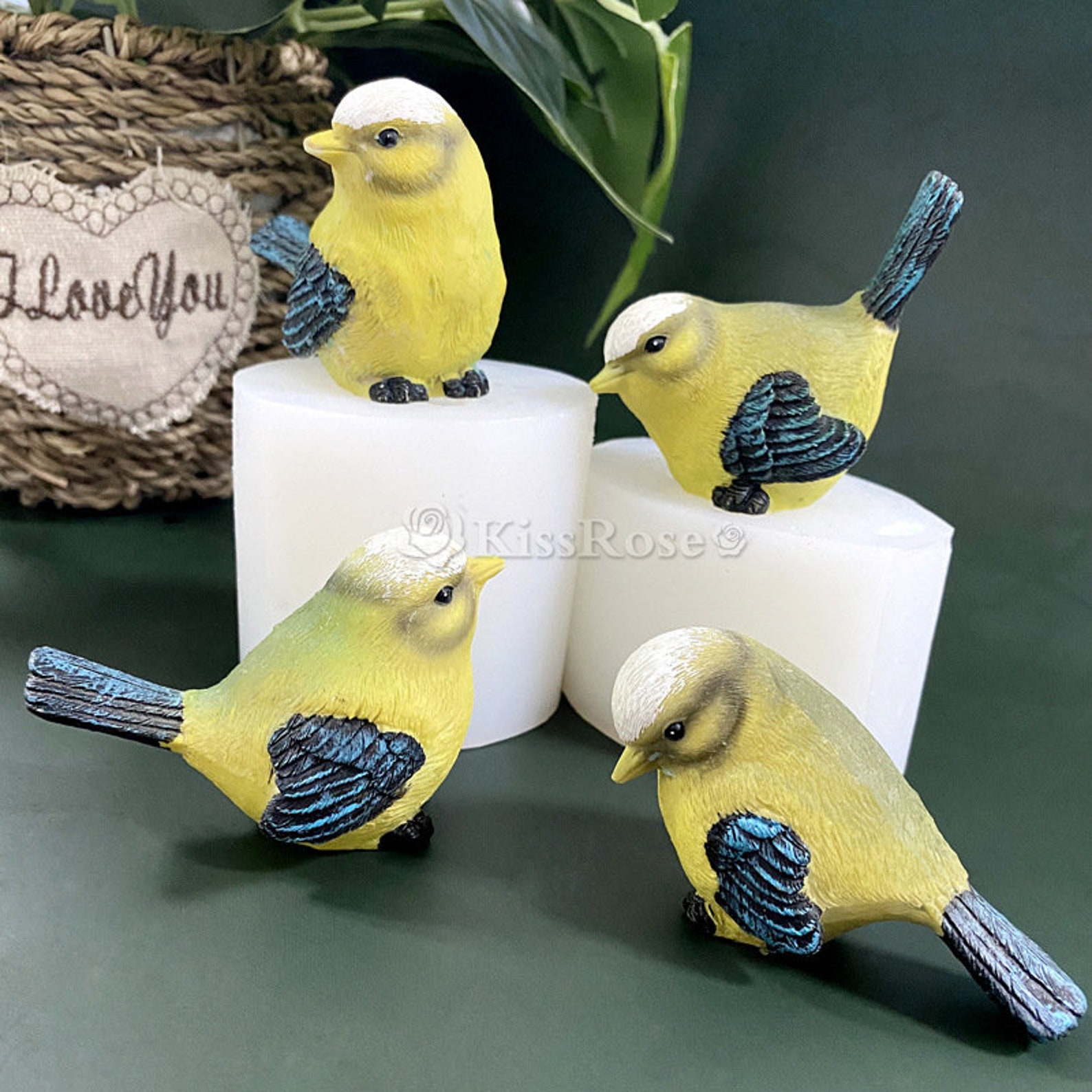 3D Bird Silicone Mold-cute Bird Plaster/concrete Mold-bird Candle Mold ...