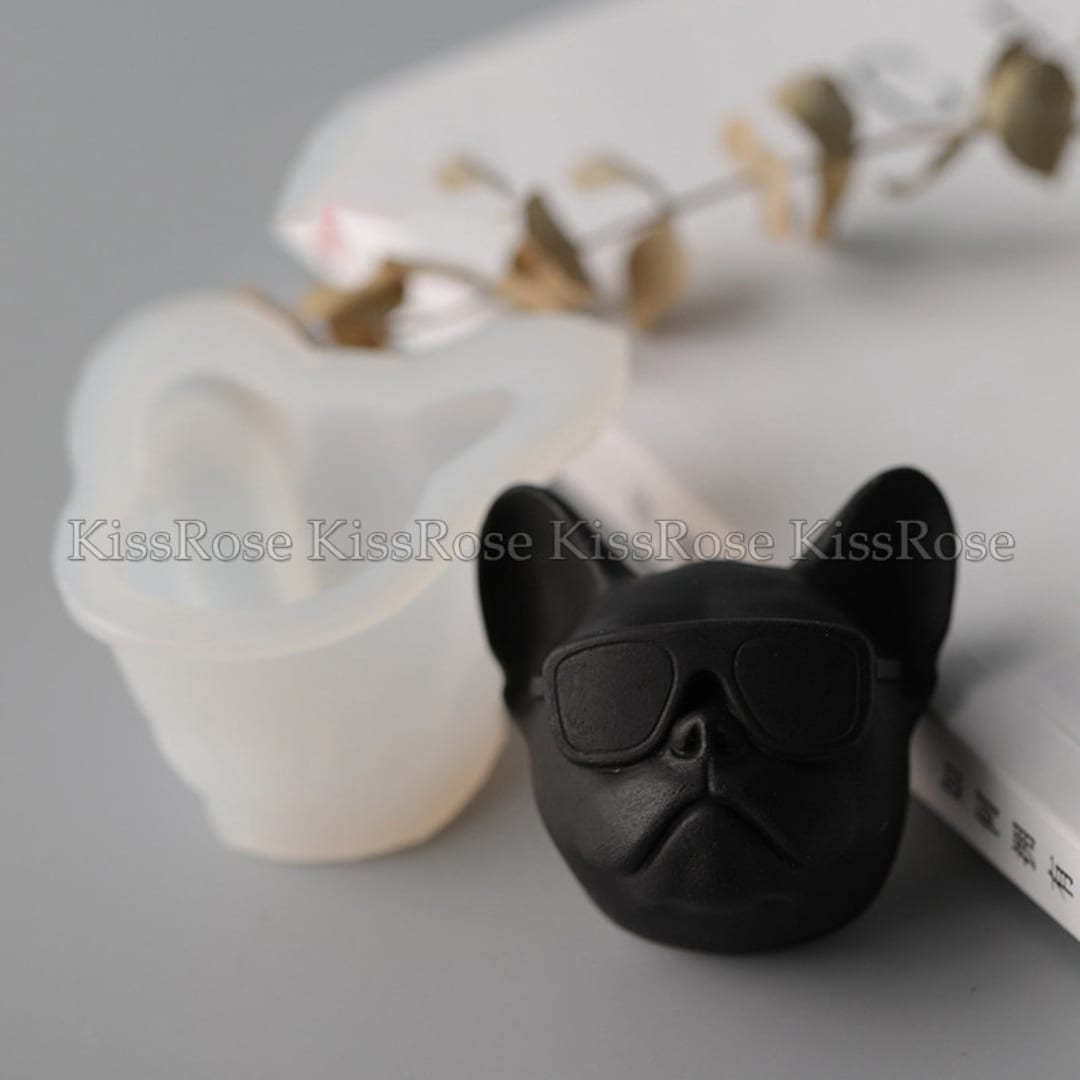 Bulldog Silicone Mold With Sunglasses-cute Dog Candle Mold-diffuser ...