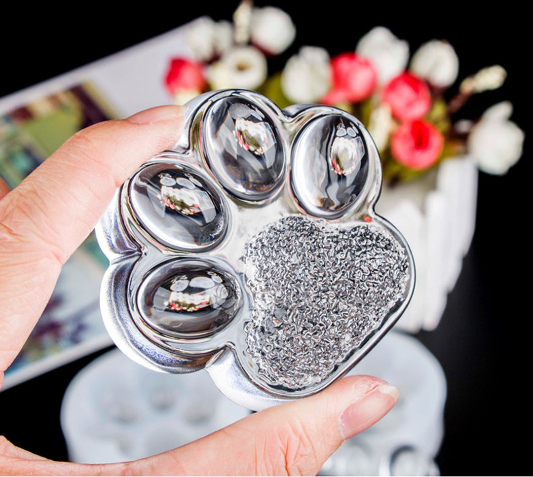 Glossy Cat Paw Resin Mold-crushed Diamond Cat Paw Mold-epoxy Resin Cat ...