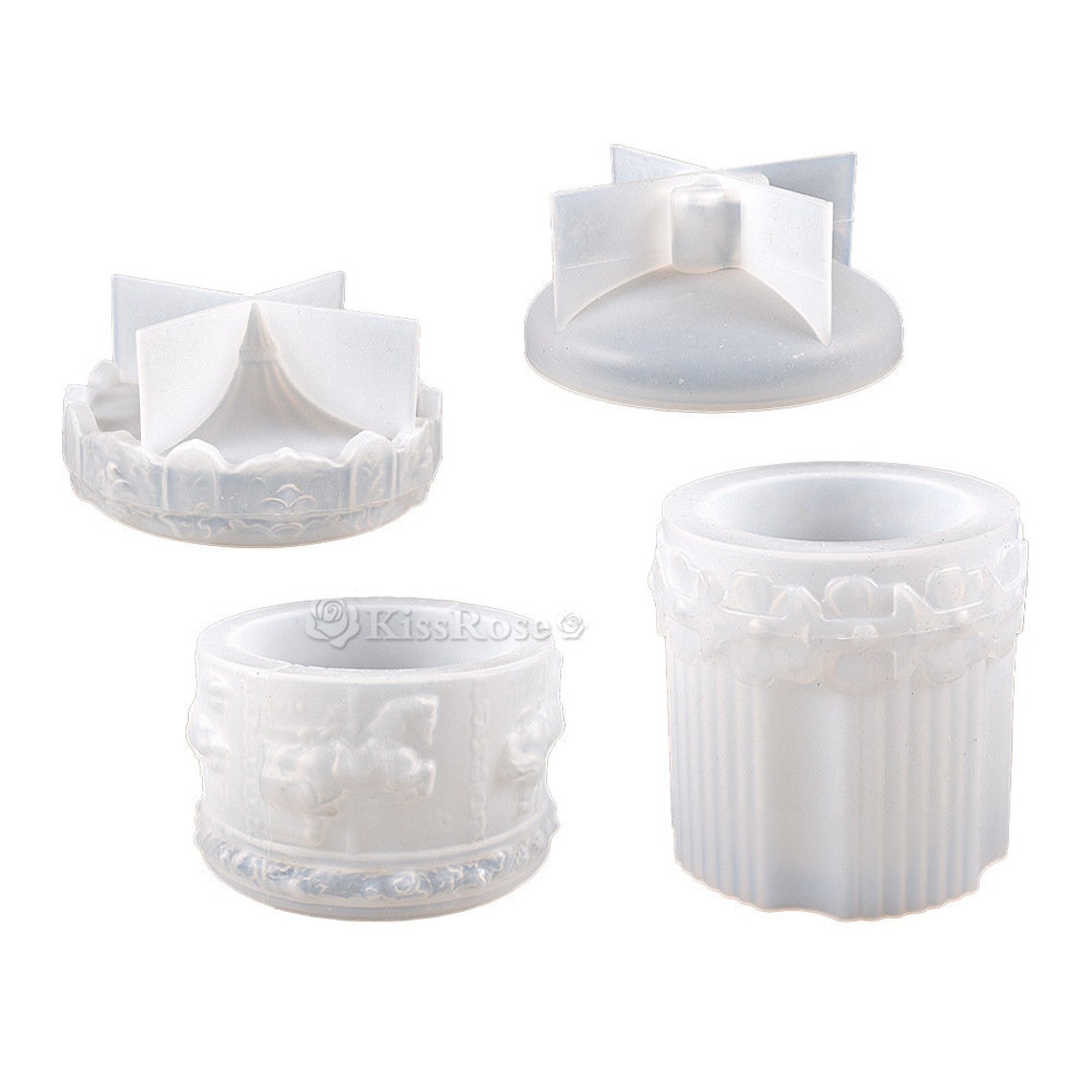 Embossed Garland Box Resin Mold-cute Carousel Storage Box Silicone Mold ...