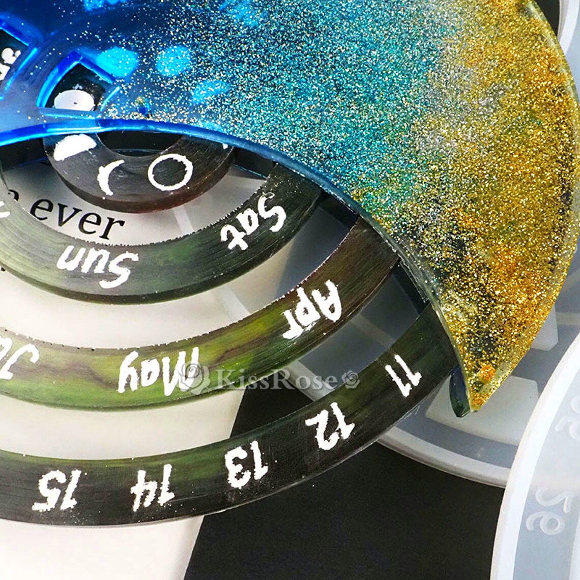 Round turntable calendar silicone mold-Calendar tray | Etsy