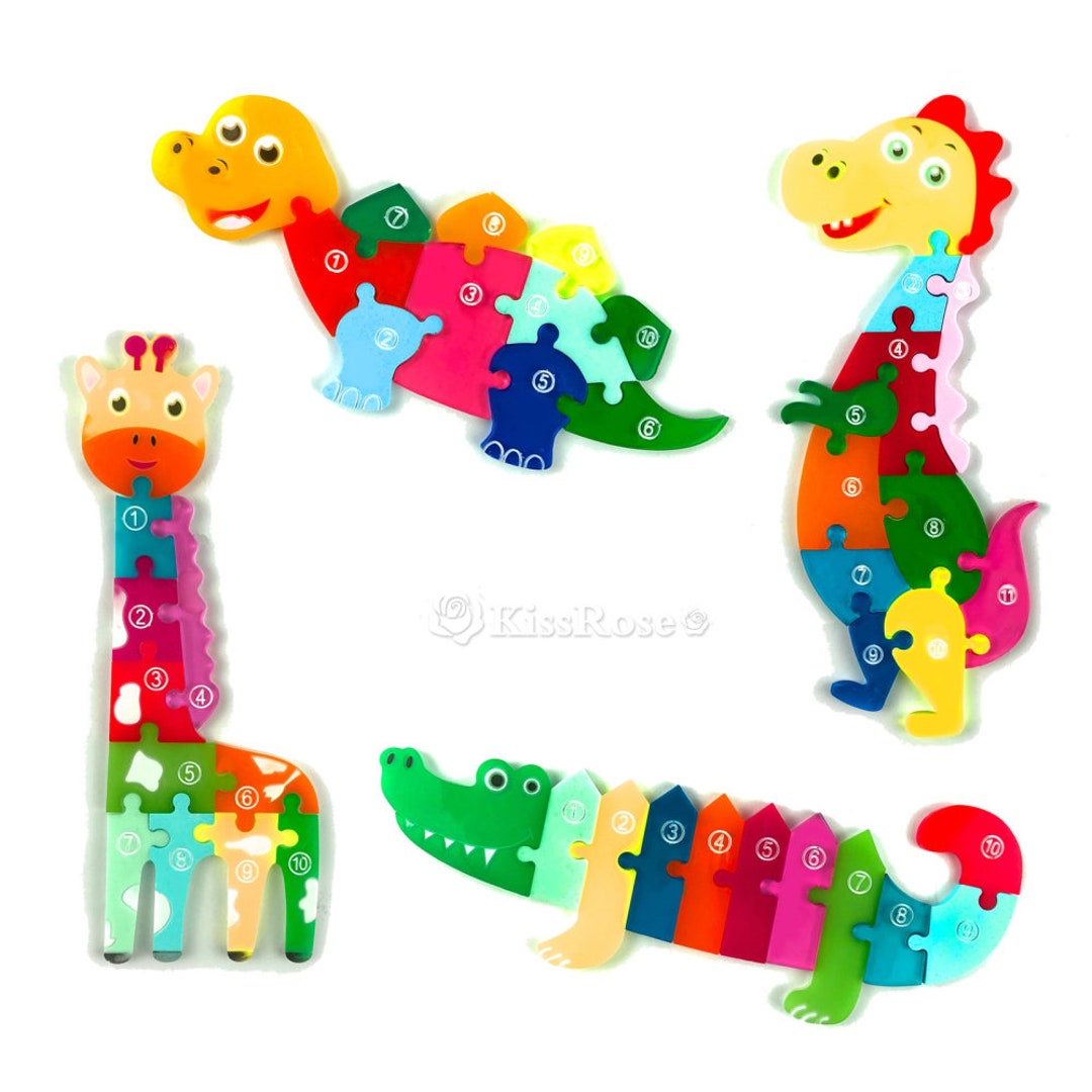 Cute Animal Puzzle Silicone Mold-crocodile/giraffe/dinosaur Puzzle ...