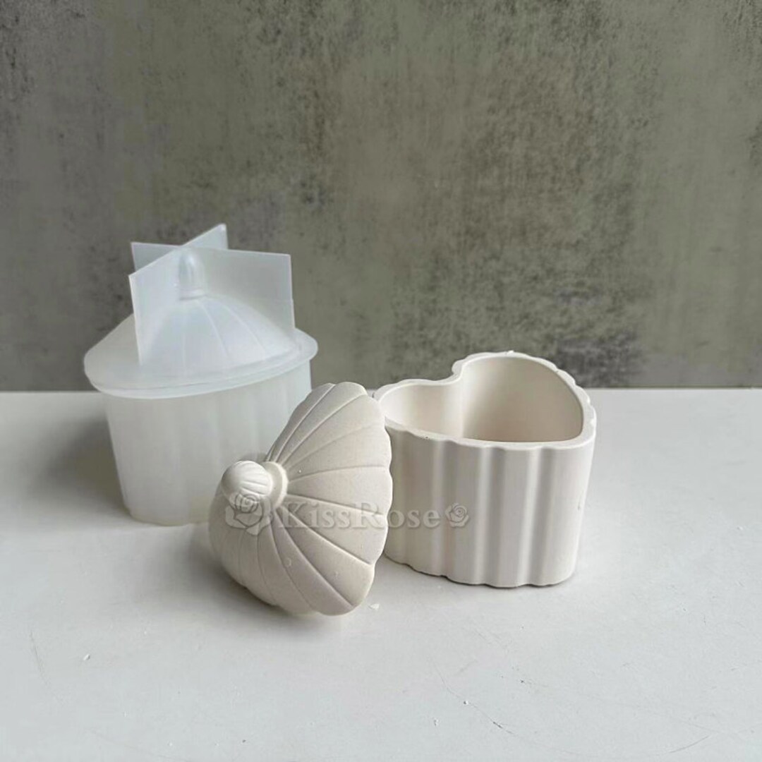 Heart Storage Box Silicone Mold-striped Style Jewelry Box - Etsy