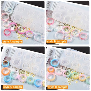 4 Styles Silicone Ring Molds-flat Ring Resin Mold-cat Ears/round Edge ...