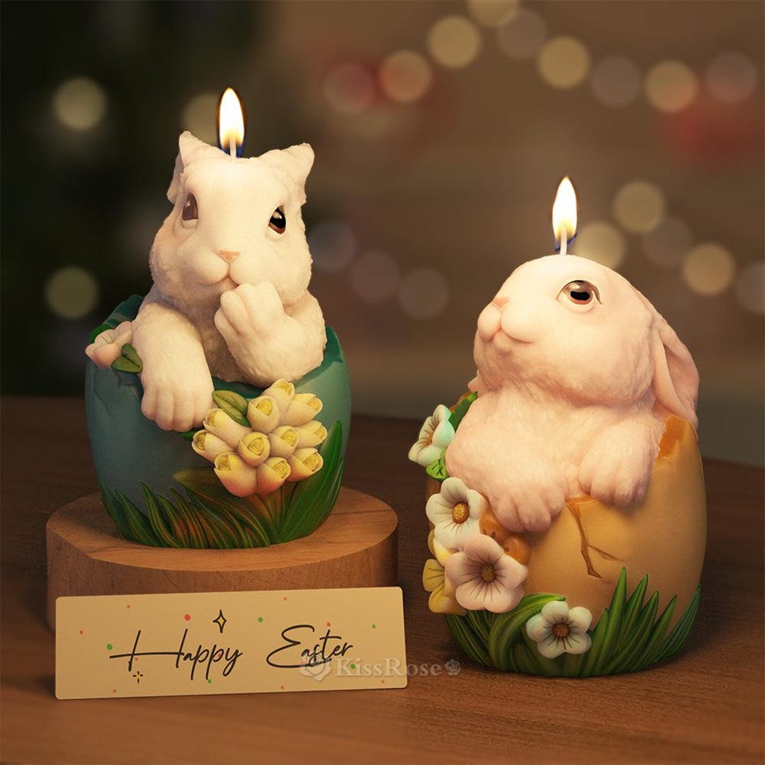 Easter Bunny Silicone Mold-easter Bunny Egg Candle Mold-cute Rabbit ...