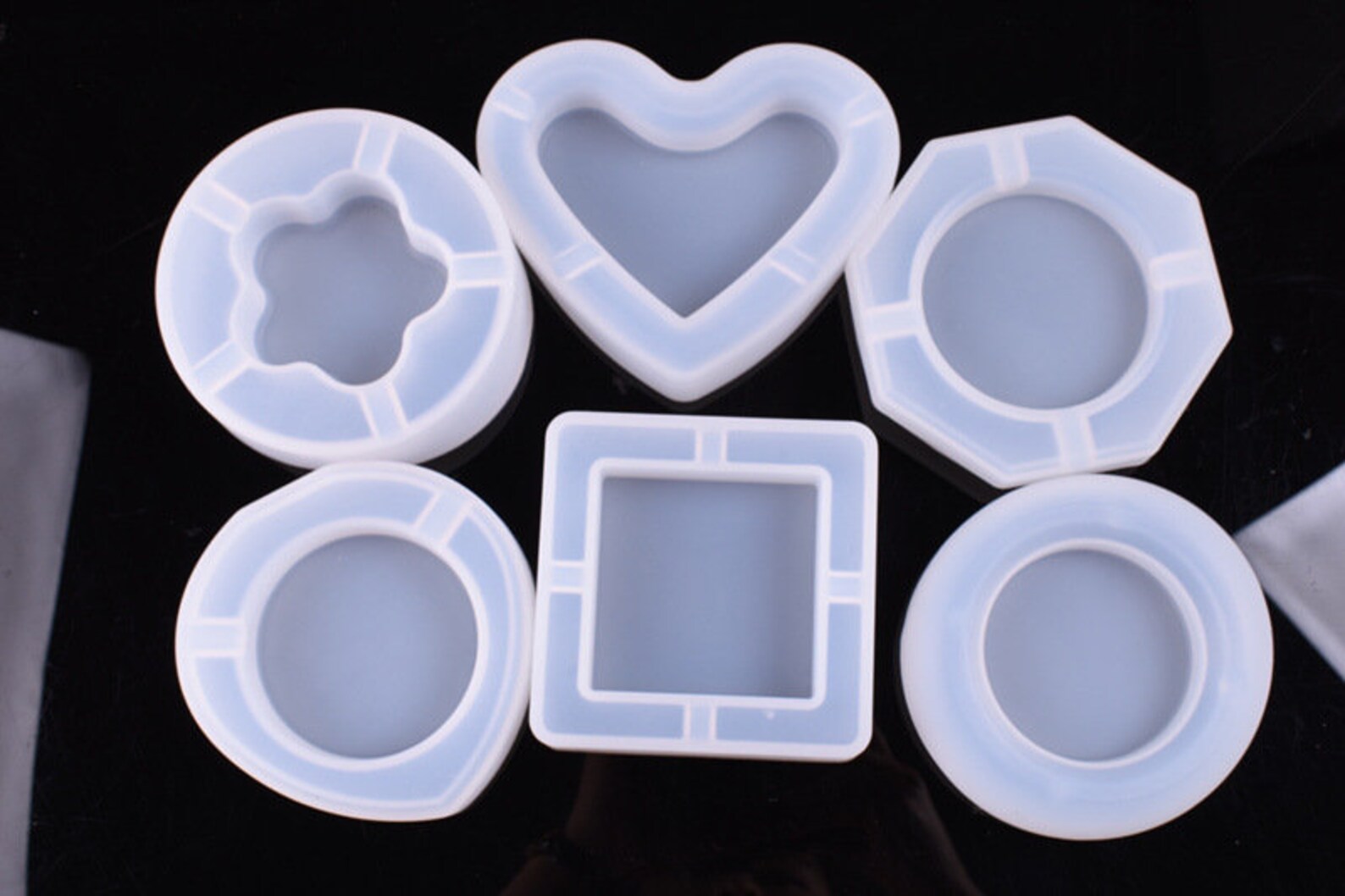 Heart Shape Ashtray Mold-ashtray Silicone Mold-ashtray Resin Molds ...