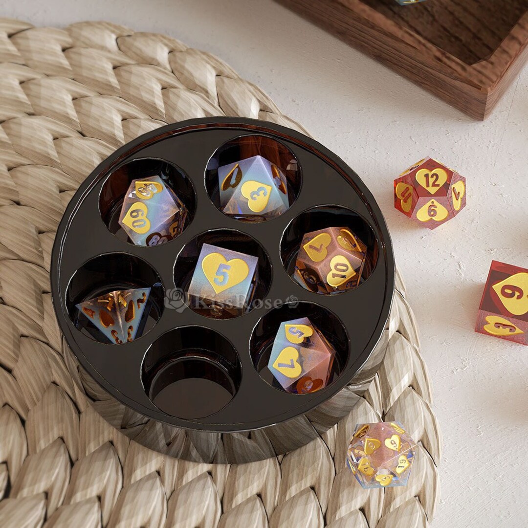 Silicone DND Dice Mold-dnd Set Resin Molds-heart Pattern Sharp Dice ...