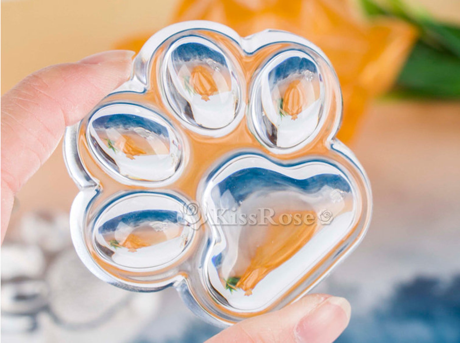 Glossy Cat Paw Resin Mold-crushed Diamond Cat Paw Mold-epoxy Resin Cat ...