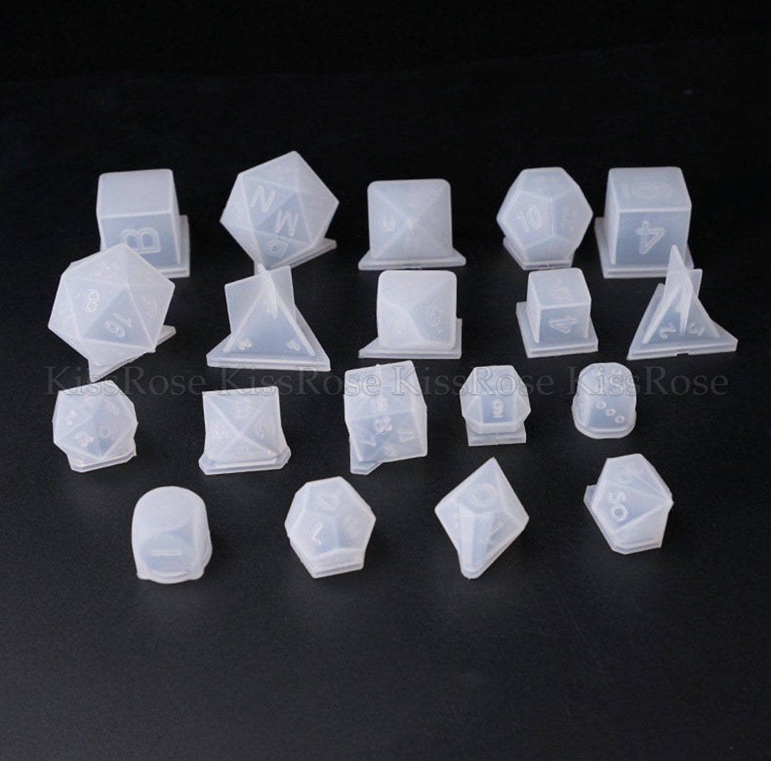DND Silicone Dice Mold Polyhedral Dice Resin Molds Sharp Edge D20 D6 D4 ...