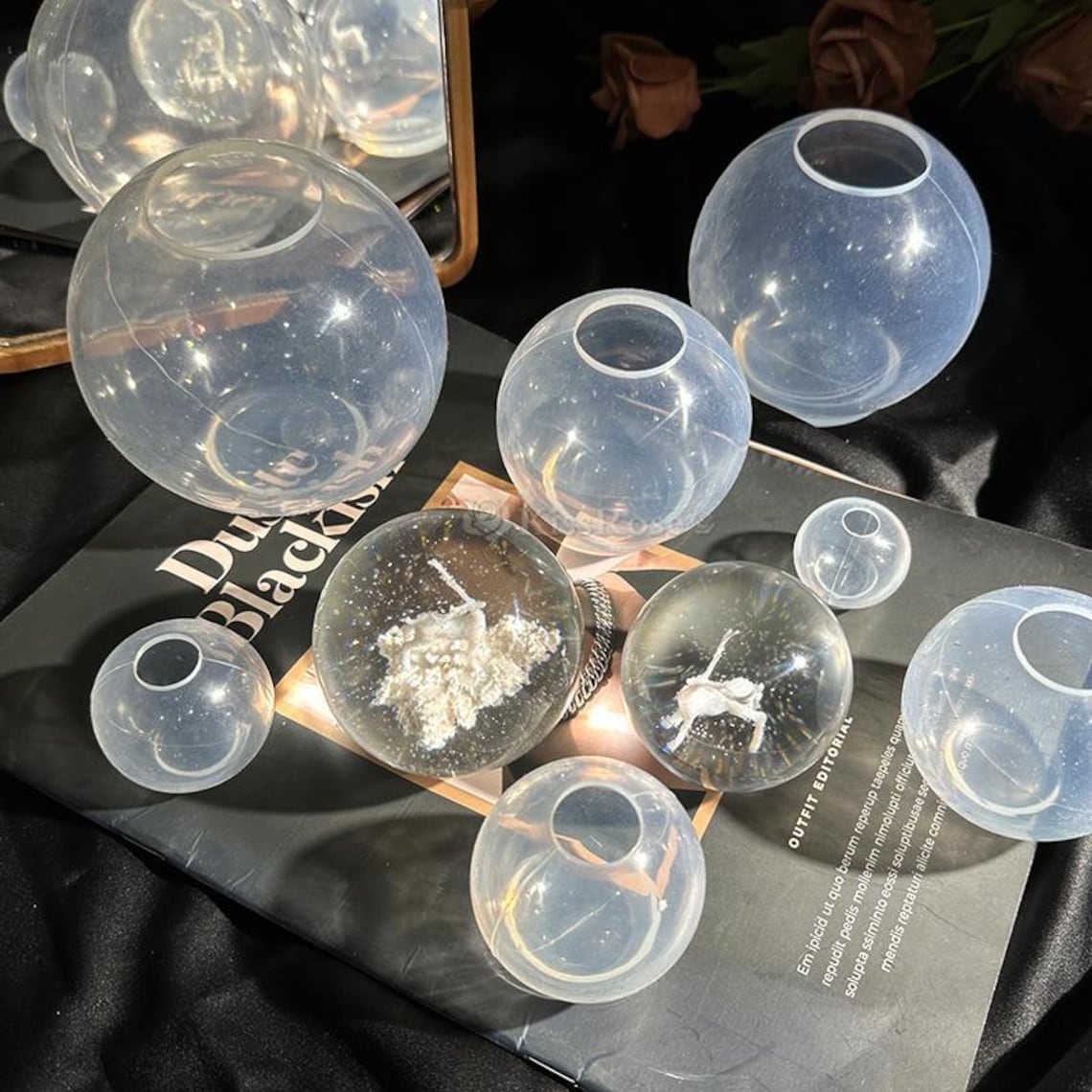 High Transparent Silicone Sphere Mold-9 Sizes Sphere Resin Molds-round ...