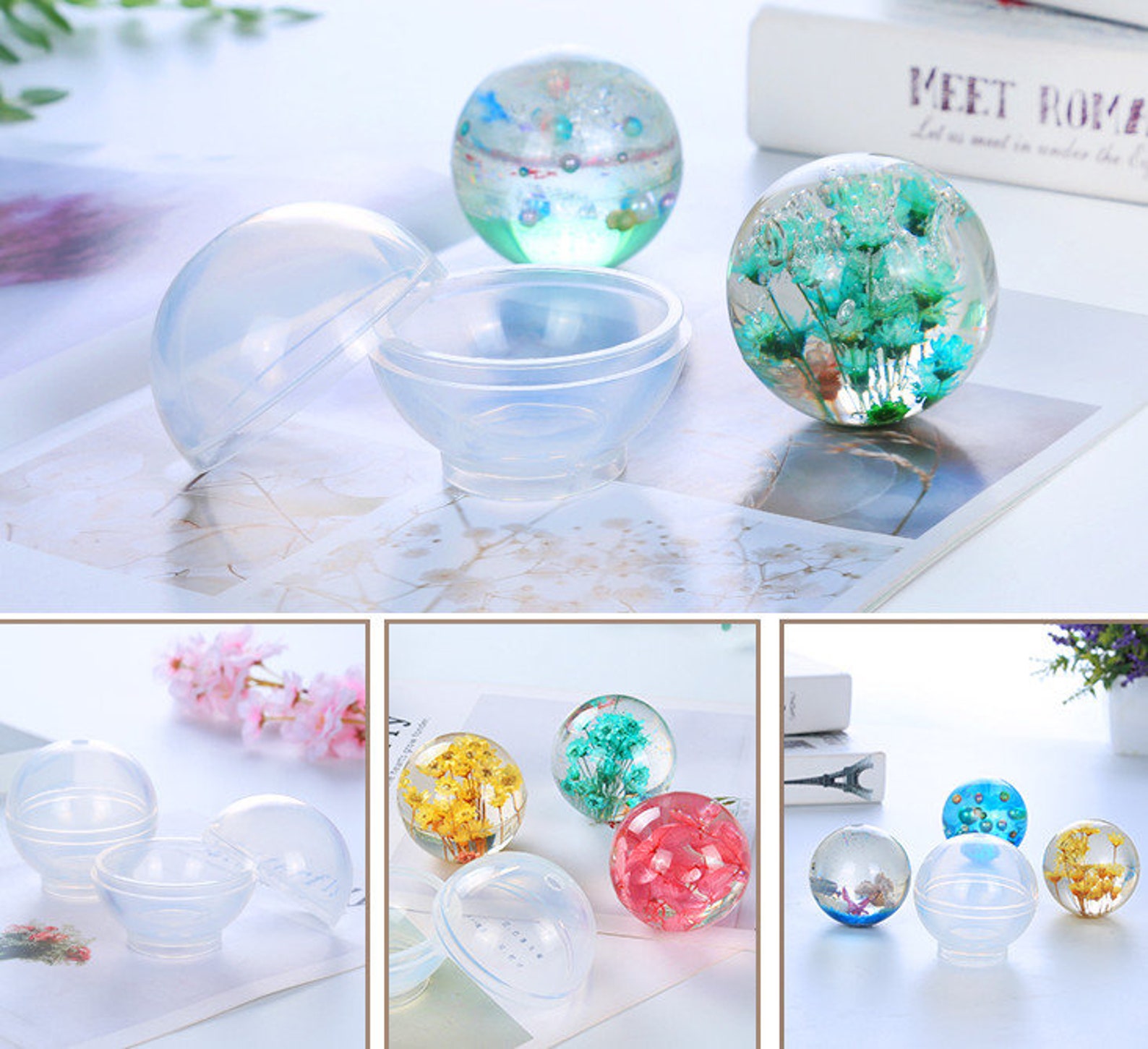 Spherical Silicone Mold, UV Resin Ball Transparent Silicone Mold - Etsy ...