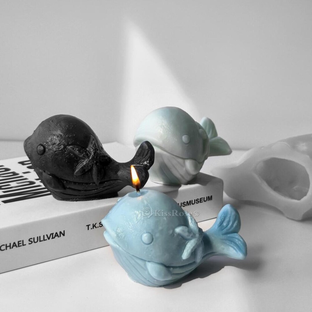 Cute Whale Candle Silicone Mold-3d Whale Resin Mold-scented Candle Mould-gypsum Concrete Raysin ...