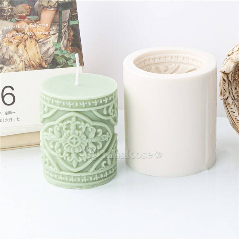 Classical Pattern Candle Silicone Mold-cylinder Candle Mold-nordic ...