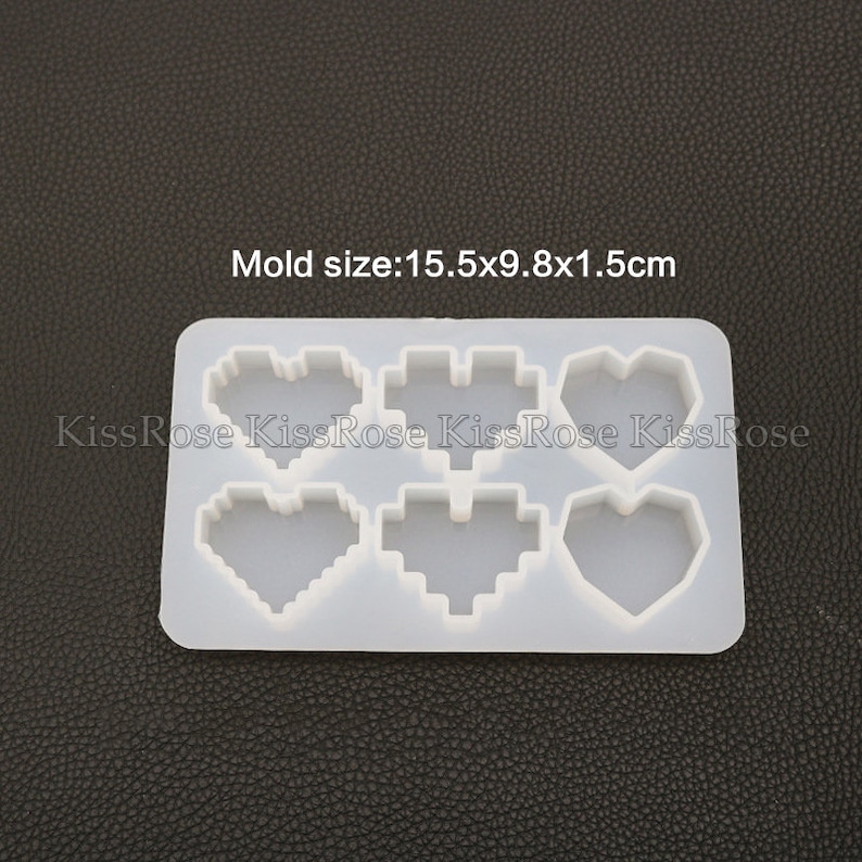 Minecraft Style Heart Silicone Mold Pixel Heart Shape Resin Molds ...