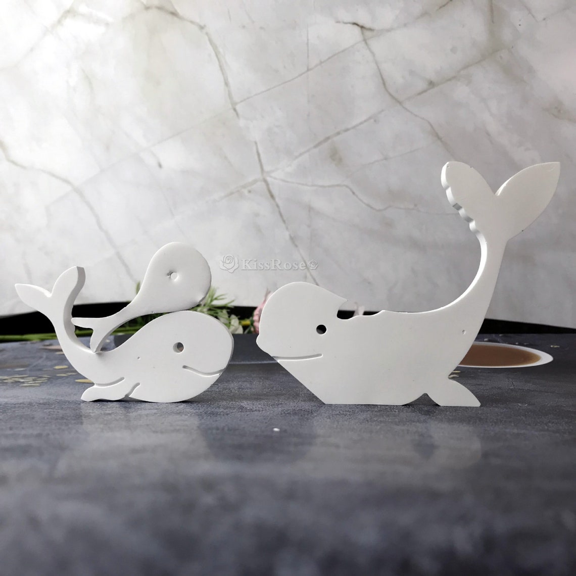 Cute Whale Silicone Mold-plaster/concrete Whale Family Mold-whale ...