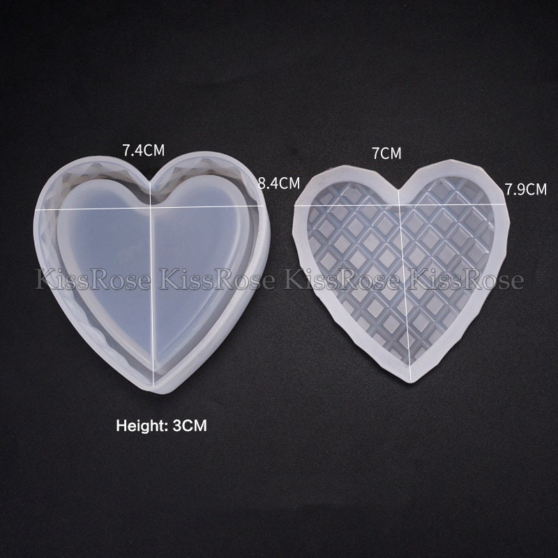 Resin heart box mold with lid-Silicone box mold for resin | Etsy