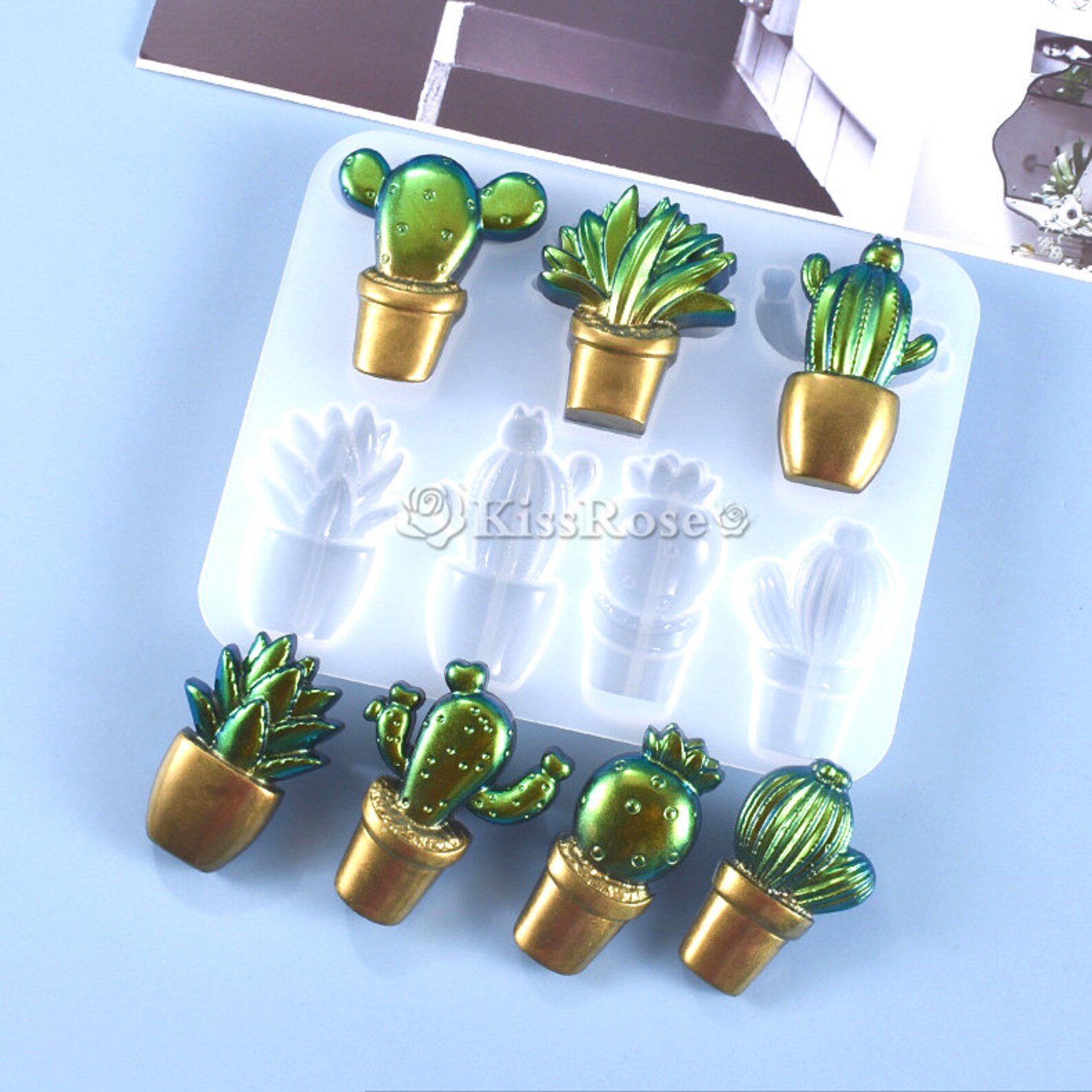 Cute Cactus Mold-silicone Cactus Mold-cactus Resin Mold-cactus Pendant ...