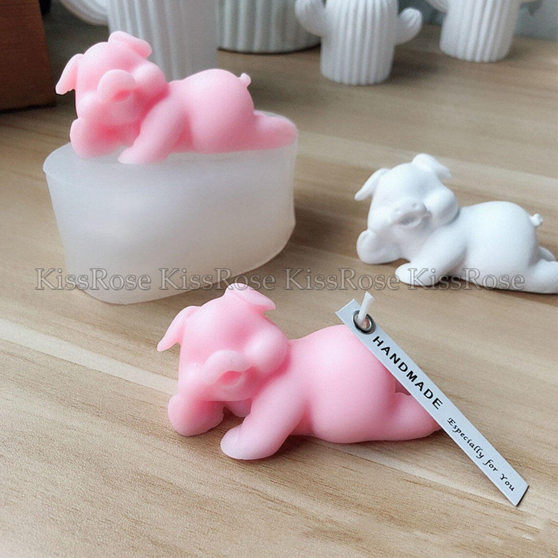 Kawaii Piggy Candle Mold Pig Candle Silicone Molds for | Etsy