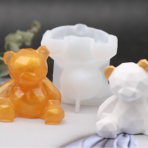 Teddy Bear Silicone Resin Mold |-DIY Geometric Bear Resin Mold ...