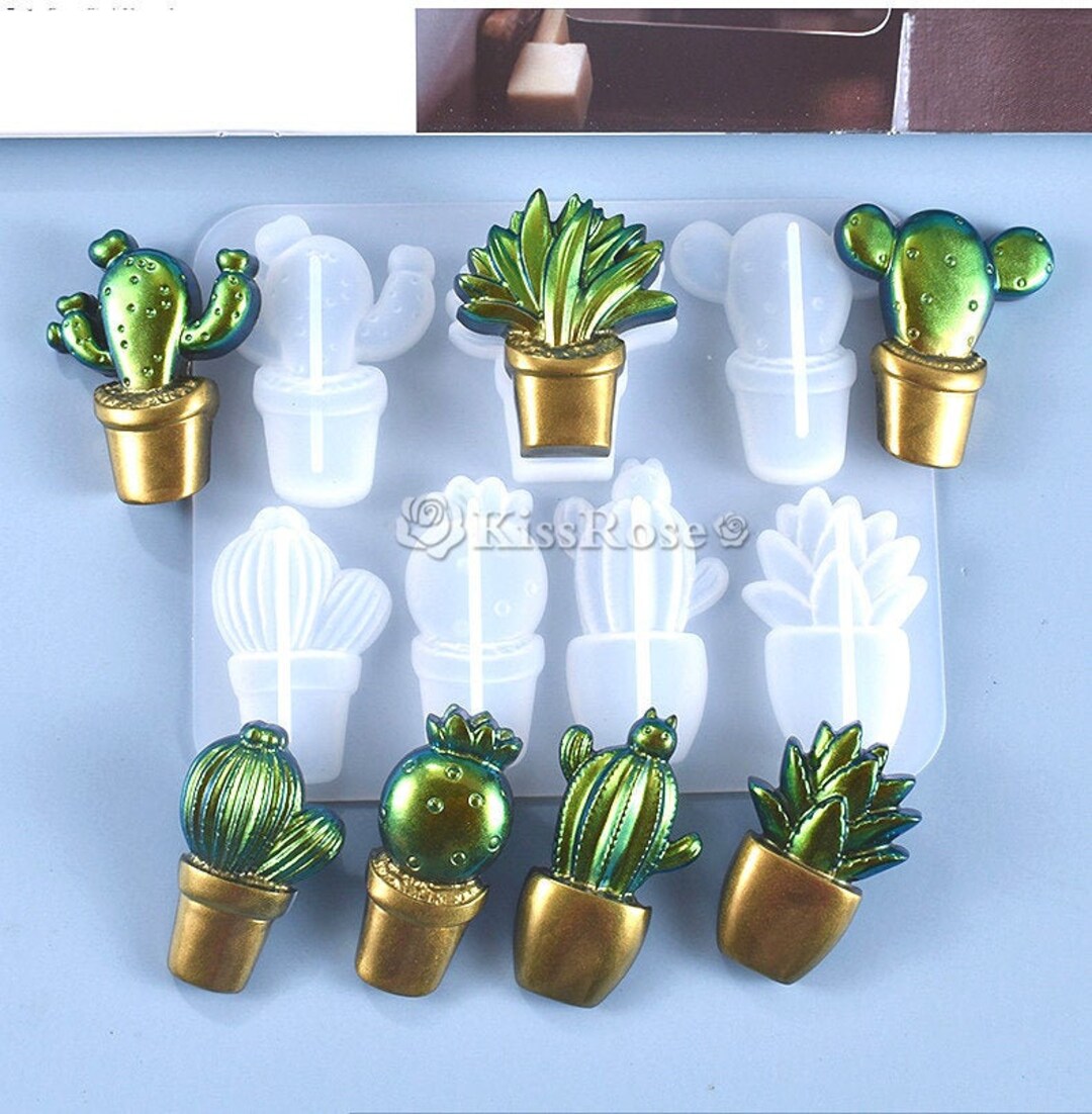 Cute Cactus Mold-silicone Cactus Mold-cactus Resin Mold-cactus Pendant ...
