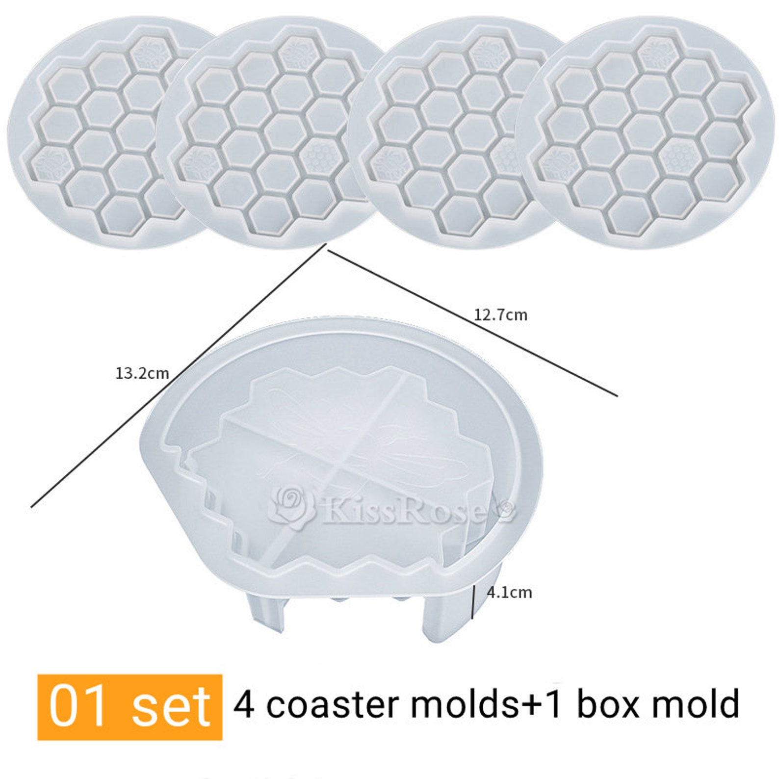 Honeycomb Coaster Mold Honeycomb Bee Coaster Tray Silicone Mold ...