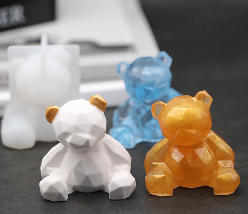 Teddy Bear Silicone Resin Mold DIY Geometric Bear Resin Mold - Etsy