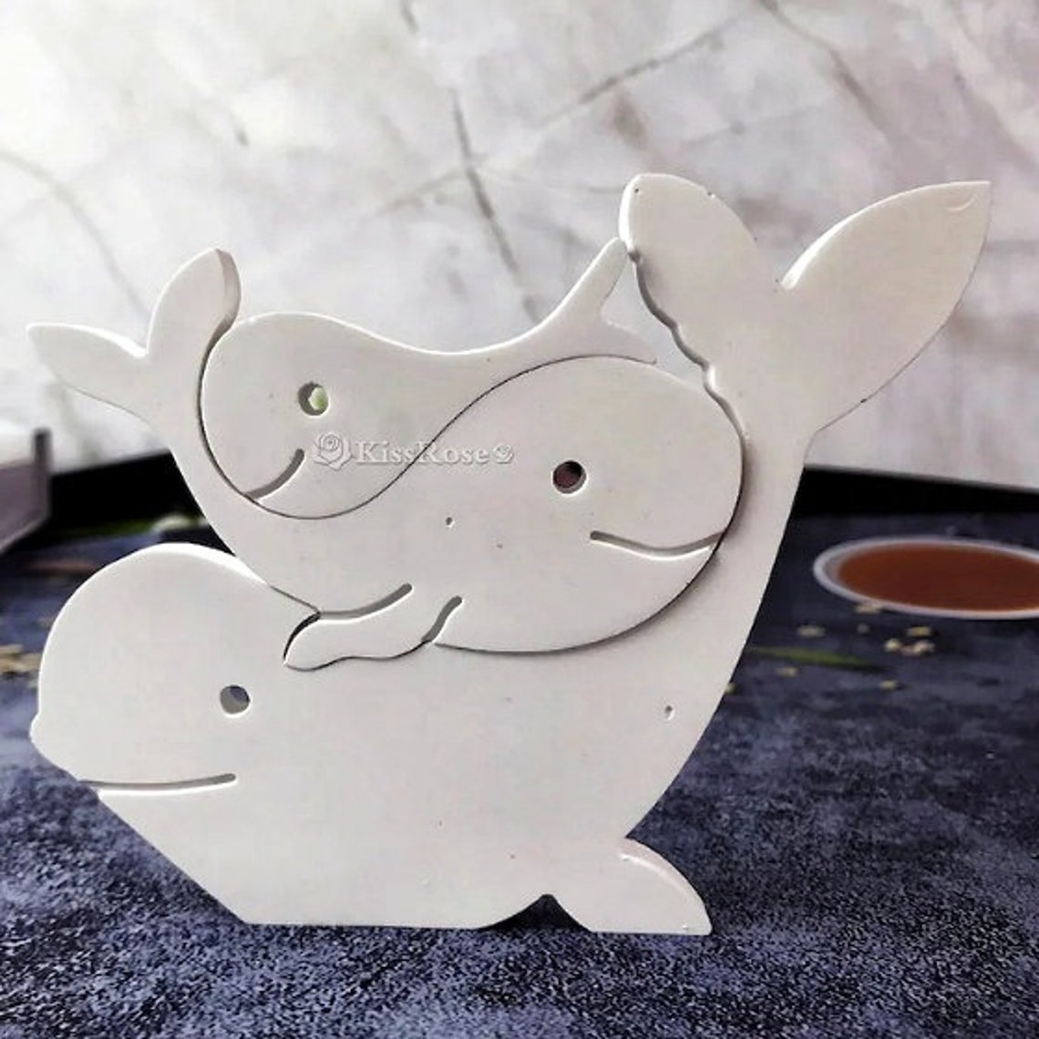 Cute Whale Silicone Mold-plaster/concrete Whale Family Mold-whale ...