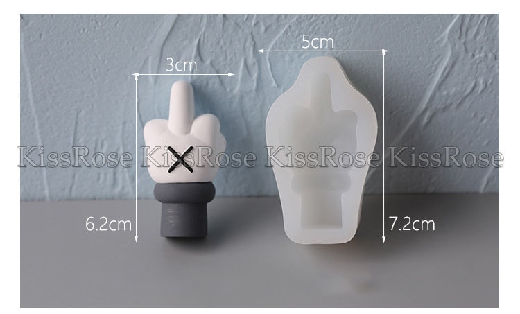 Kawaii Middle finger plaster mold candle mold silicone molds | Etsy