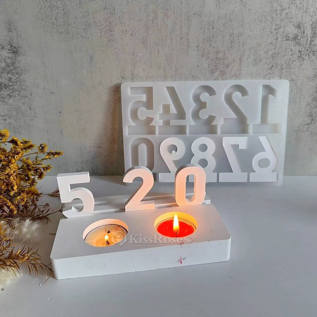 Silicone Mold Numbers-0 to 9 Number Mold Insert for Tea Light Holder ...