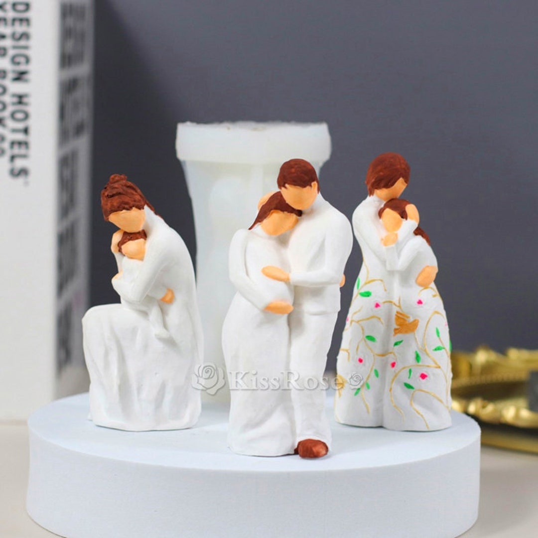 Abstract Family Member Candle Mold-portrait Candle Silicone Mold-couple ...