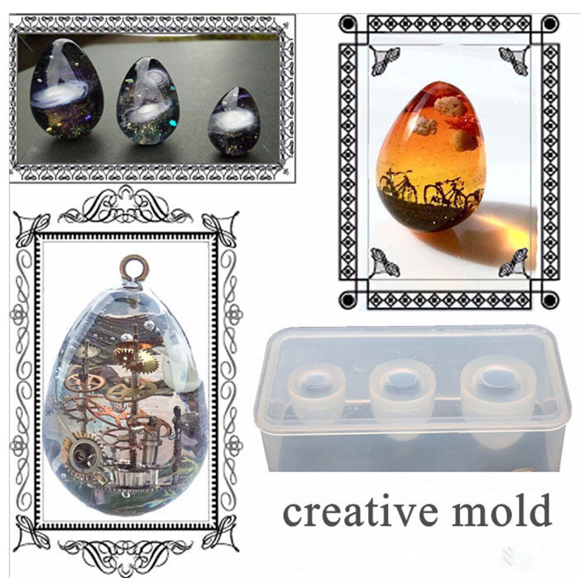 20mm,25mm,30mm Transparent Silicone Mold, Pendant Molds,earring Moulds ...