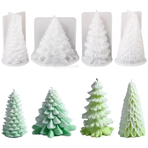 4 Styles Christmas Tree Candle Molds-pine Tree Silicone Mold-scented ...