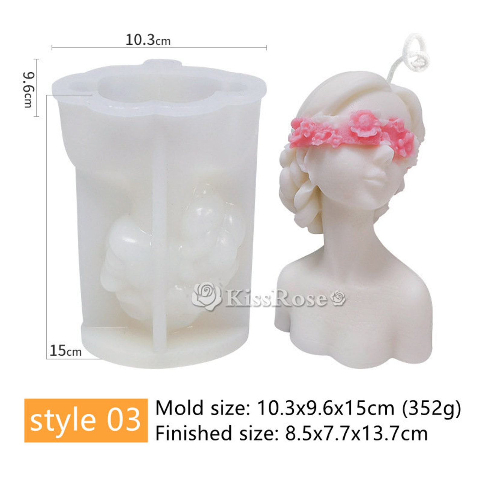 Young Girl Statue Candle Mold-blindfolded Girl Silicone Mold-concrete ...