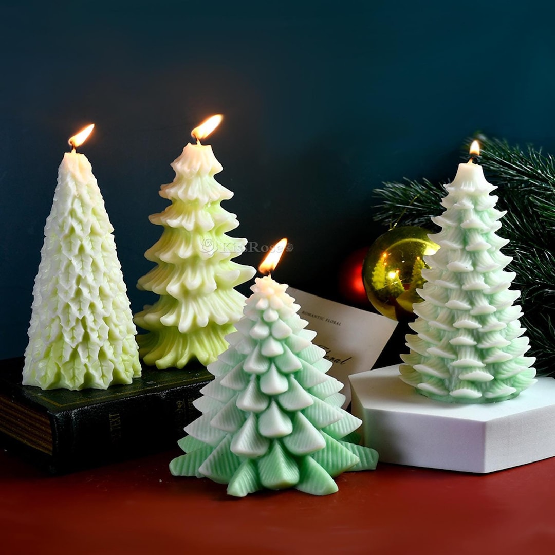 4 Styles Christmas Tree Candle Molds-pine Tree Silicone Mold-scented ...