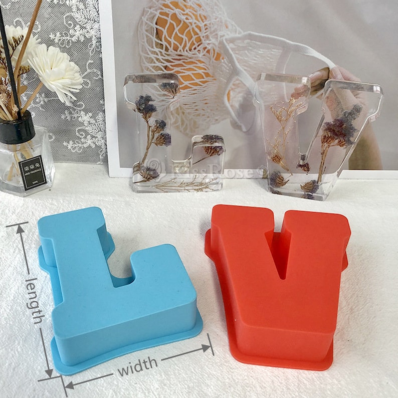 Large 4.7'' & 7'' Inch Alphabet Mold Jumbo Letter Silicone Mold Large ...