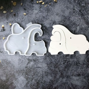 Simple Elephant Silicone Mold-cute Elephant Plaster/concrete Mold ...