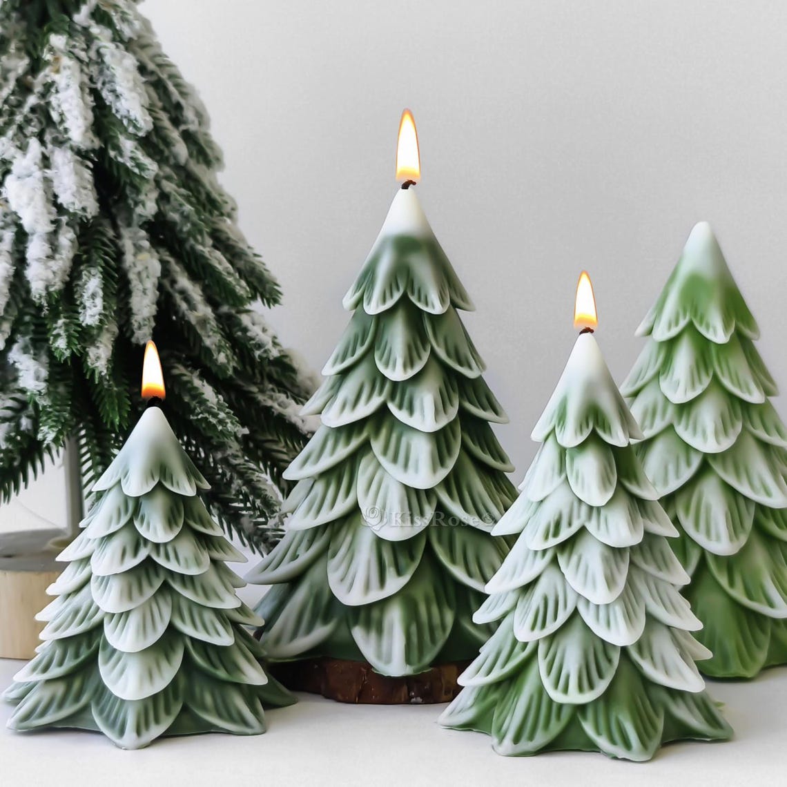 Silicone Mold Christmas Tree-3 Size Pine Tree Candle Mold-scented ...