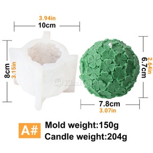 Flower Sphere Candle Mold-four-leaf Clover Silicone Sphere Mold-scented ...